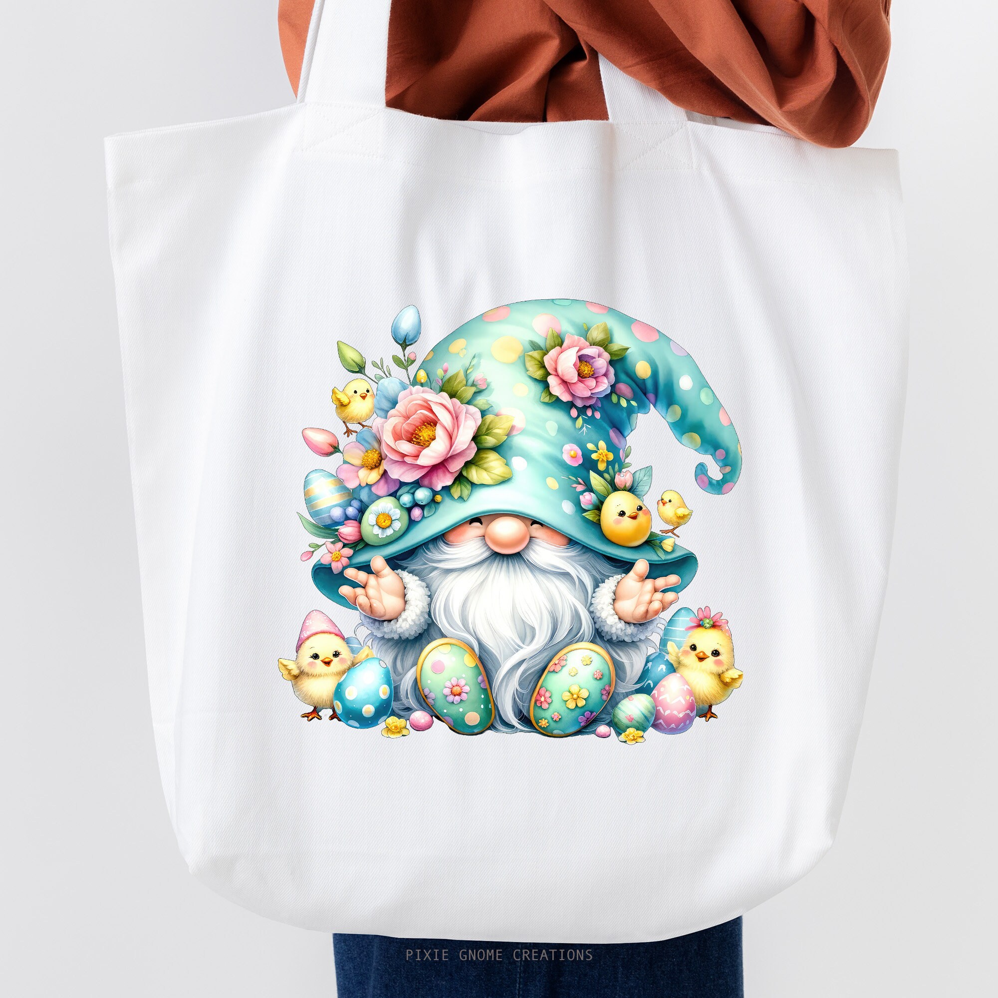 Watercolor Easter Gnome Png Clipart Bundle, Easter Eggs, Garden Clipart ...