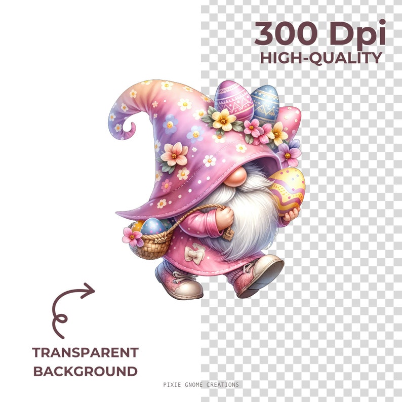 Watercolor Easter Gnome Clipart Bundle, Garden Clipart, Spring Gnome ...