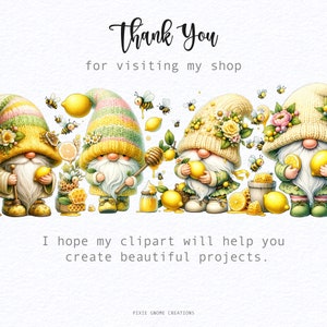 Watercolor Honey Lemon Bee Gnomes Clipart, Bee Gnome Clipart ...
