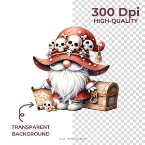 Watercolor Pirate Captain Nautical Gnome Clipart Bundle Png, Fantasy ...