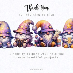 Watercolor Fortune Teller Gnome Clipart PNG Bundle, Witches Fortune ...