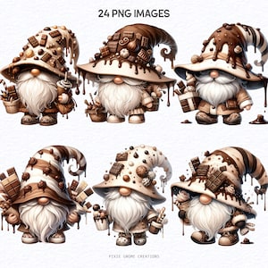 Watercolor Chocolate Gnome Clipart Bundle Png, Easter Chocolate Gnome ...
