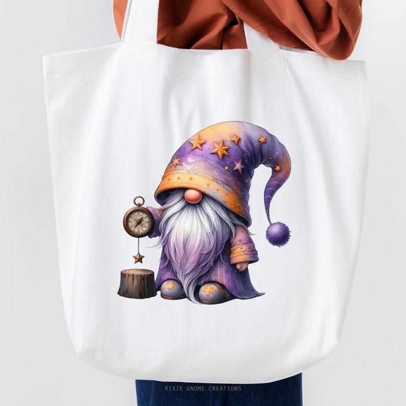 Watercolor Fortune Teller Gnome Clipart PNG Bundle, Witches Fortune ...