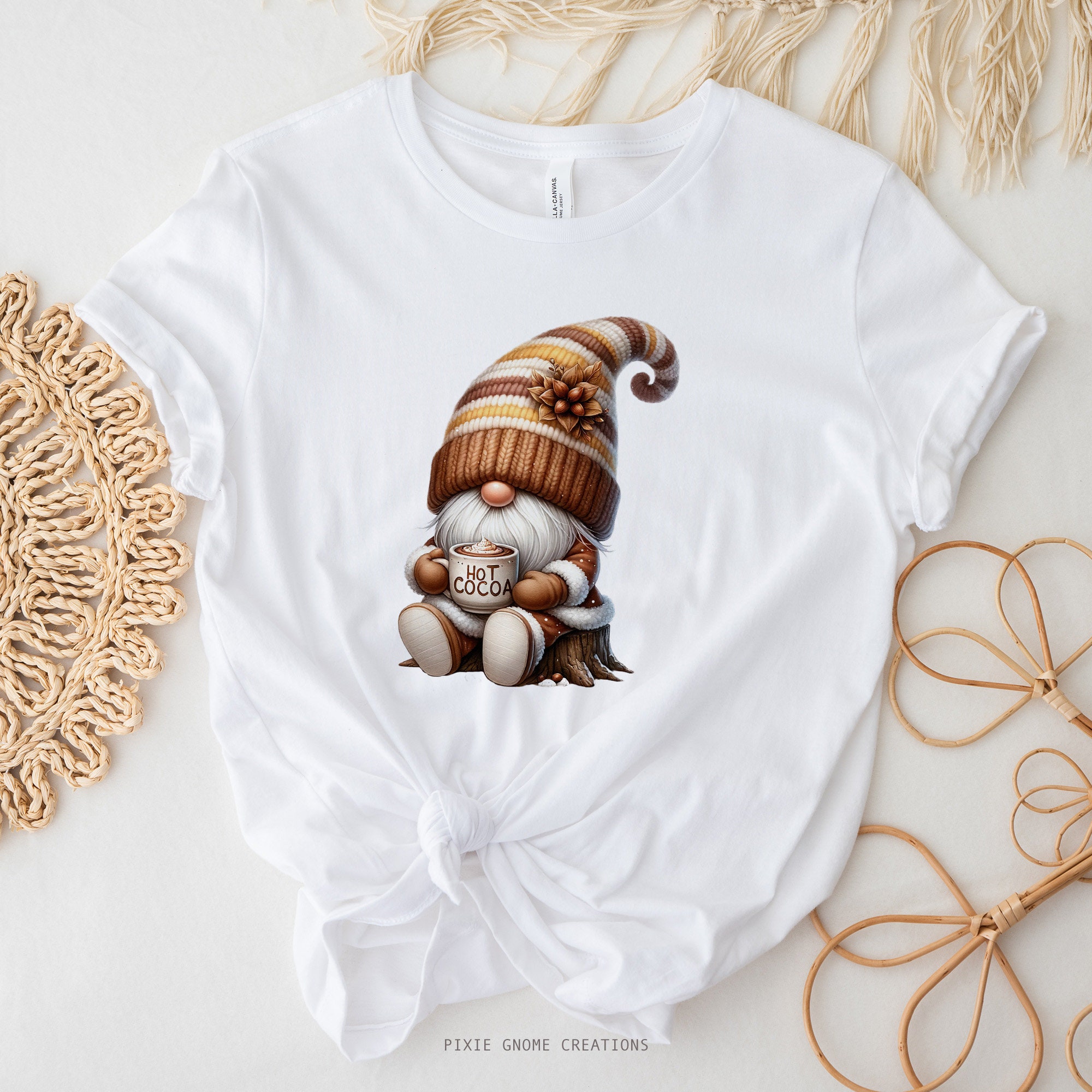 Watercolor Hot Cocoa Gnome Clipart Bundle Png, Cute Gnomes Clipart ...