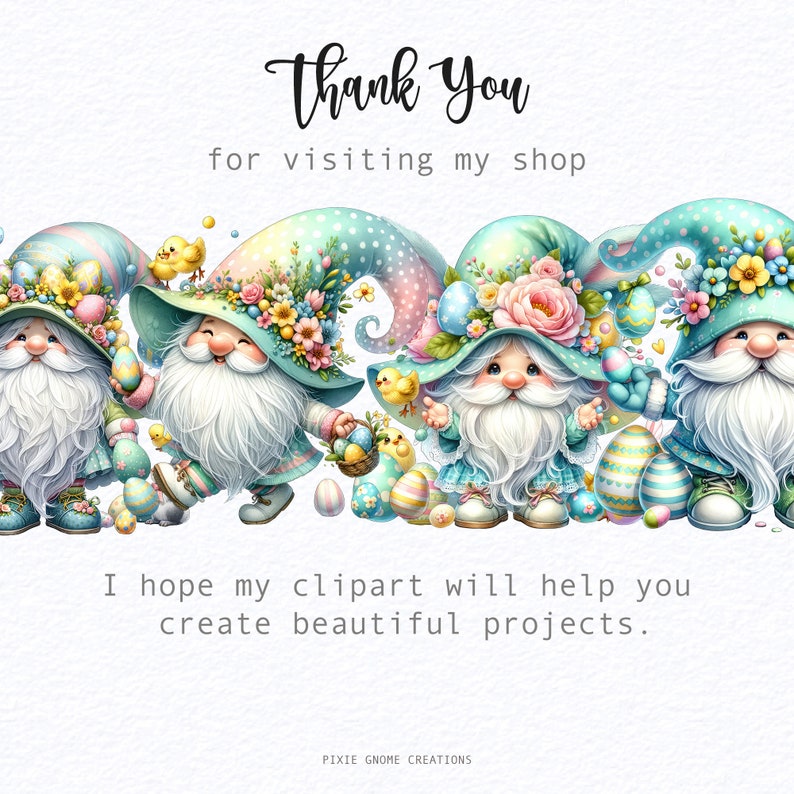 Watercolor Easter Gnome Png Clipart Bundle, Easter Eggs, Garden Clipart ...