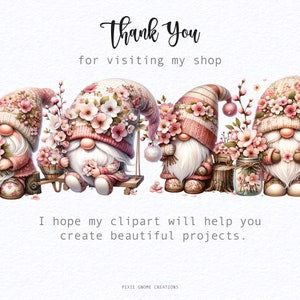 Watercolor Pink Cherry Blossom Gnomes Png, Cute Floral Gnome ...
