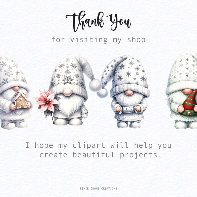Watercolor White Gnome Clipart Bundle Png, White Gnome Clipart ...