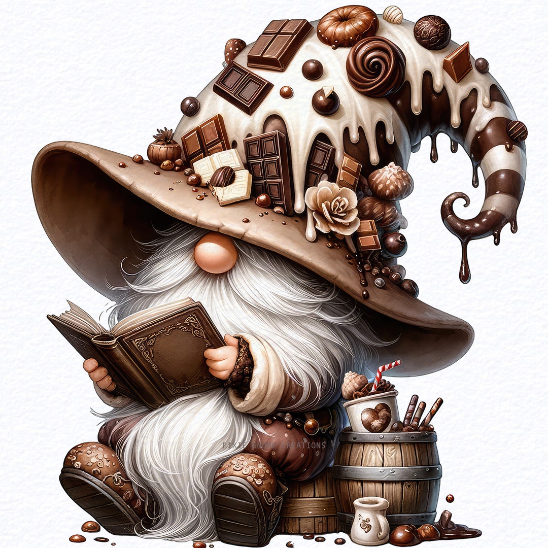 Watercolor Chocolate Gnome Clipart Bundle Png, Easter Chocolate Gnome ...