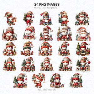 Watercolor Christmas Gnome Clipart PNG Bundle, Gingerbread Man ...