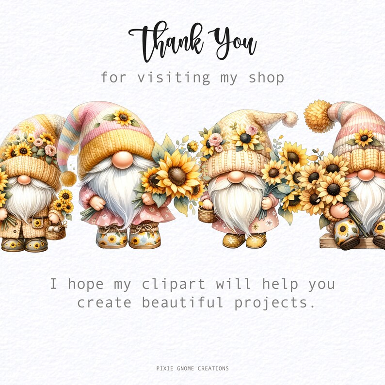 Watercolor Summer Garden Sunflowers Gnome Clipart Bundle Png, Garden ...