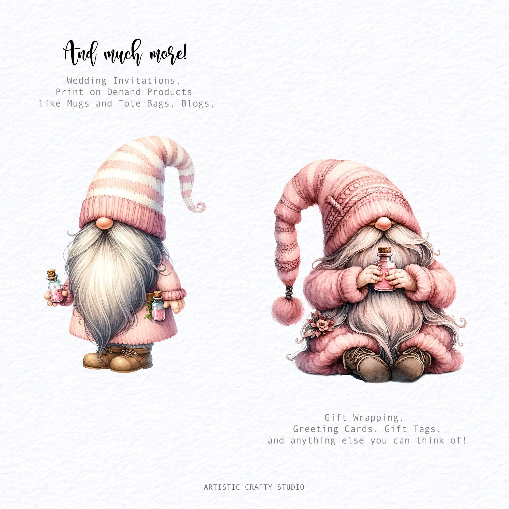 Watercolor Valentines Gnomes Clipart, Valentines Day Clipart Bundle ...