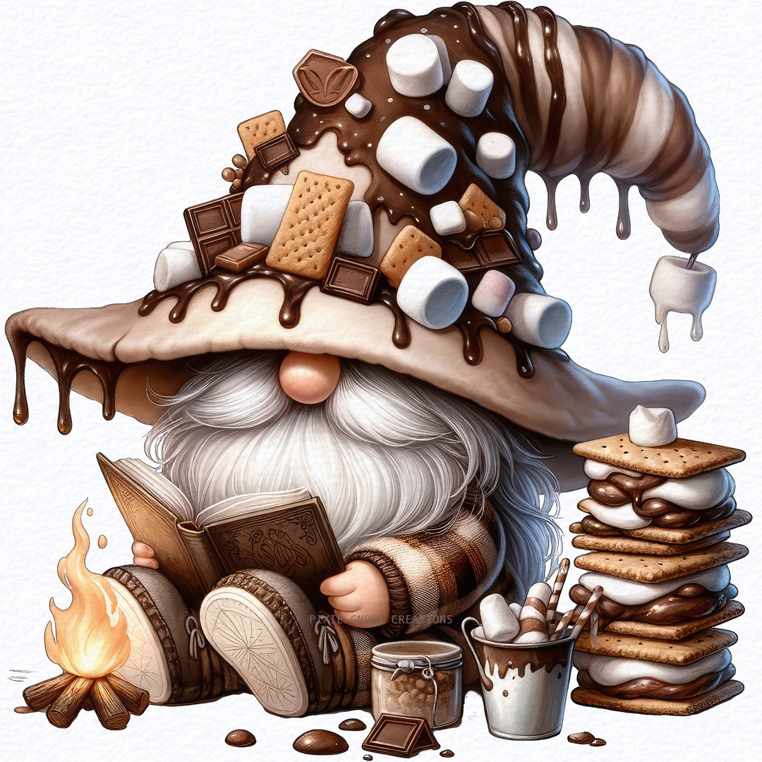 Watercolor Smores Gnome Clipart Bundle Png, Let's Get Toasted, Camping ...