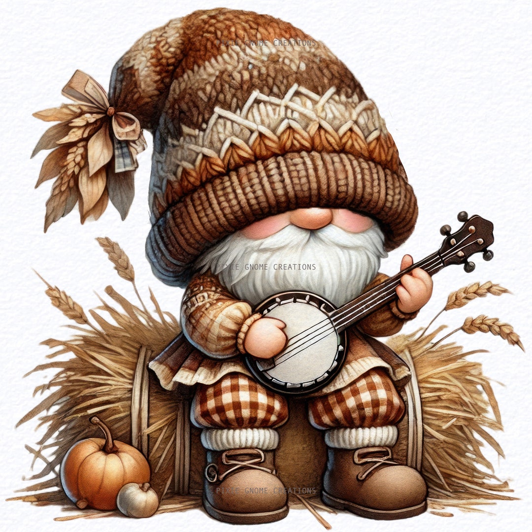 Watercolor Hello Fall Gnome Clipart PNG Bundle, Fall Gnome Png, Autumn ...