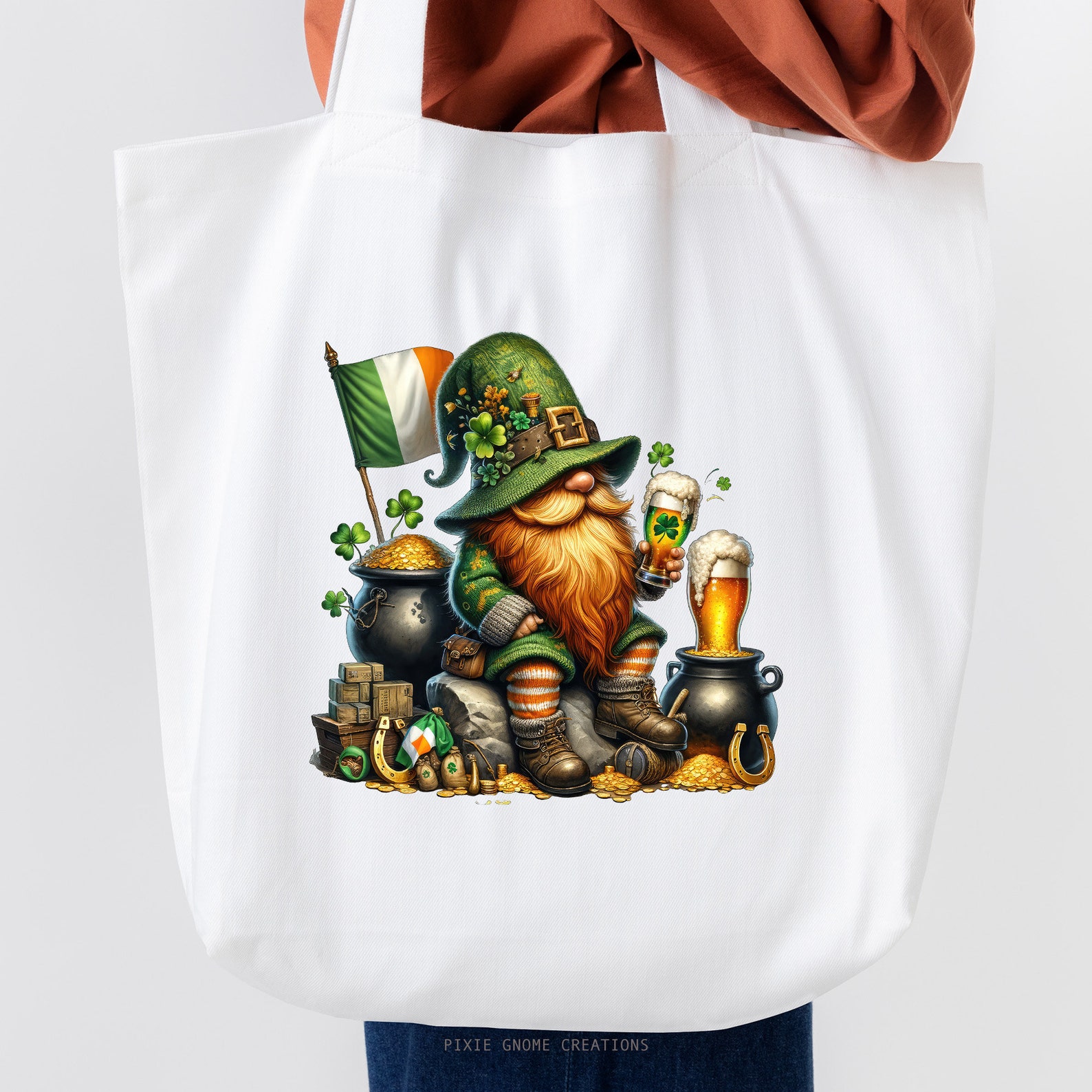 Watercolor St Patricks Day Gnomes Png Clipart Bundle, Irish Beer, Cute ...