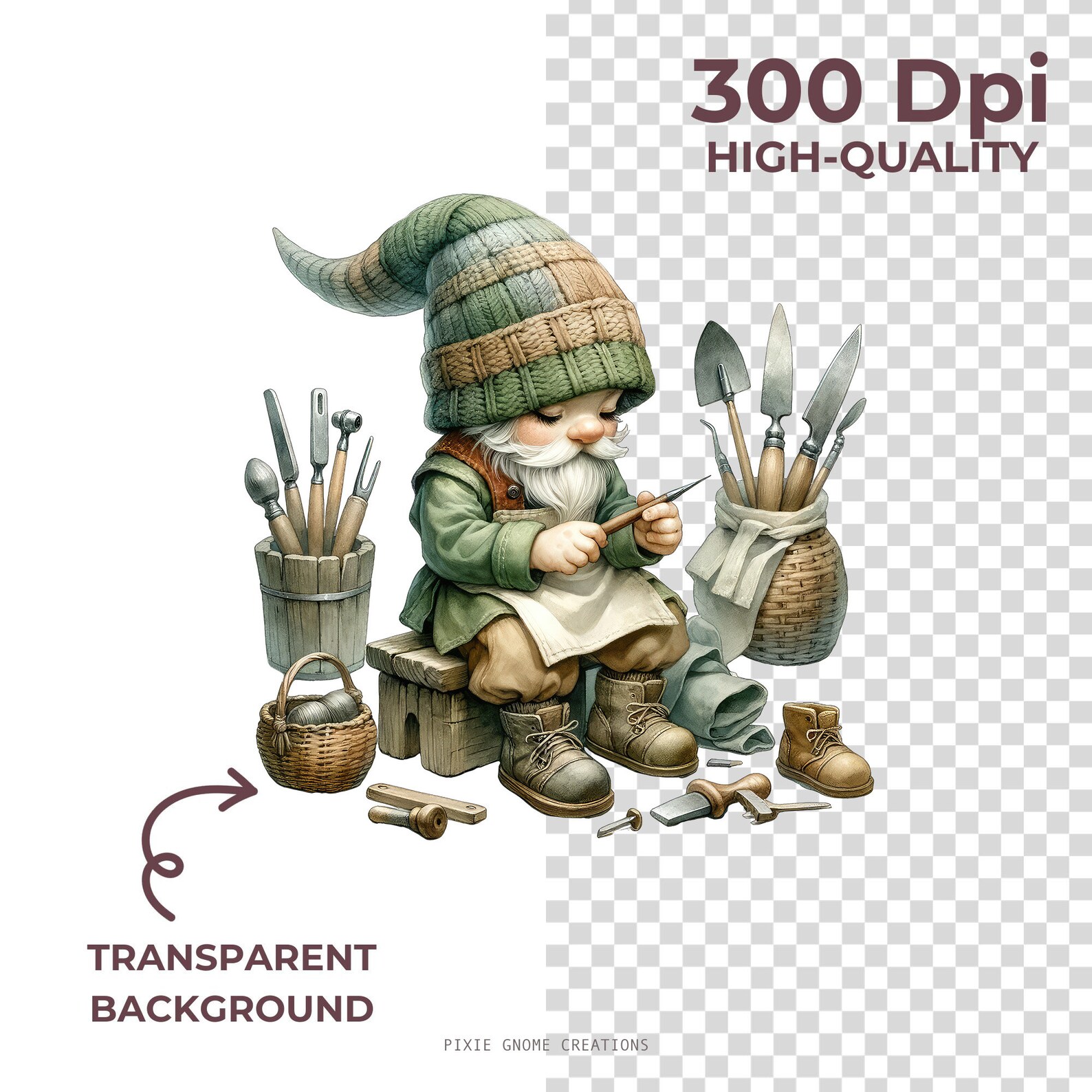 Watercolor Animal Farm Gnome Png Clipart Bundle, Farmers Market Clipart ...