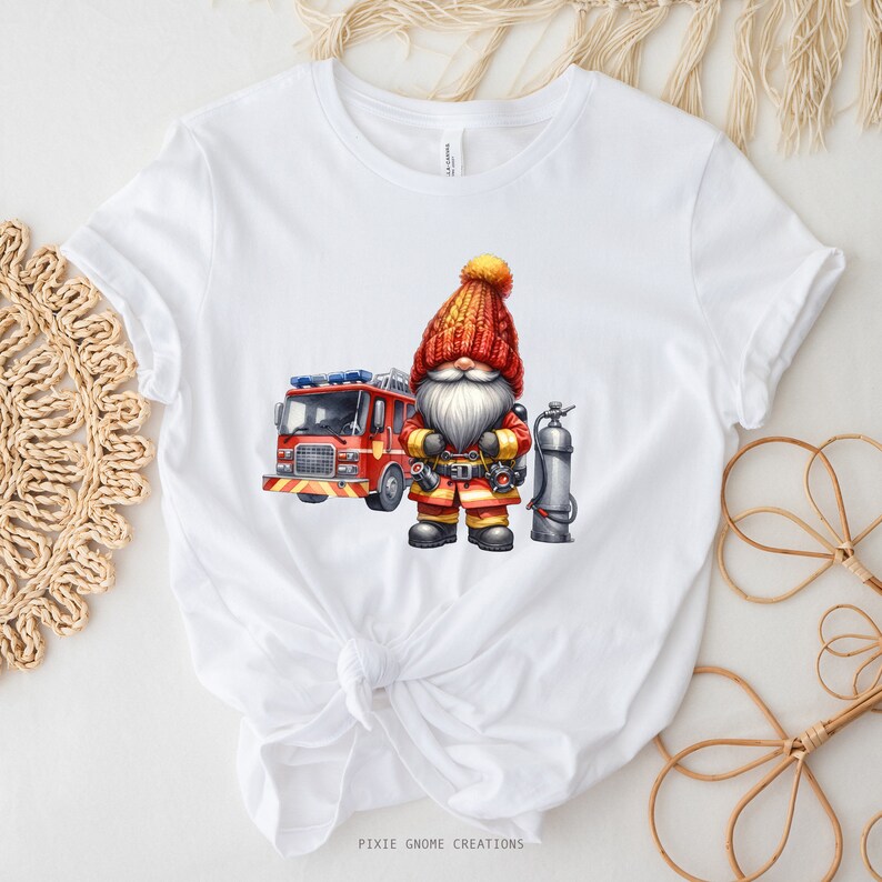 Watercolor Firefighter Gnomes Png, Fireman Gnomes, Firefighter Png ...