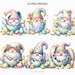 Watercolor Easter Eggs Gnome Png Clipart Bundle, Chicks Eggs, Garden ...