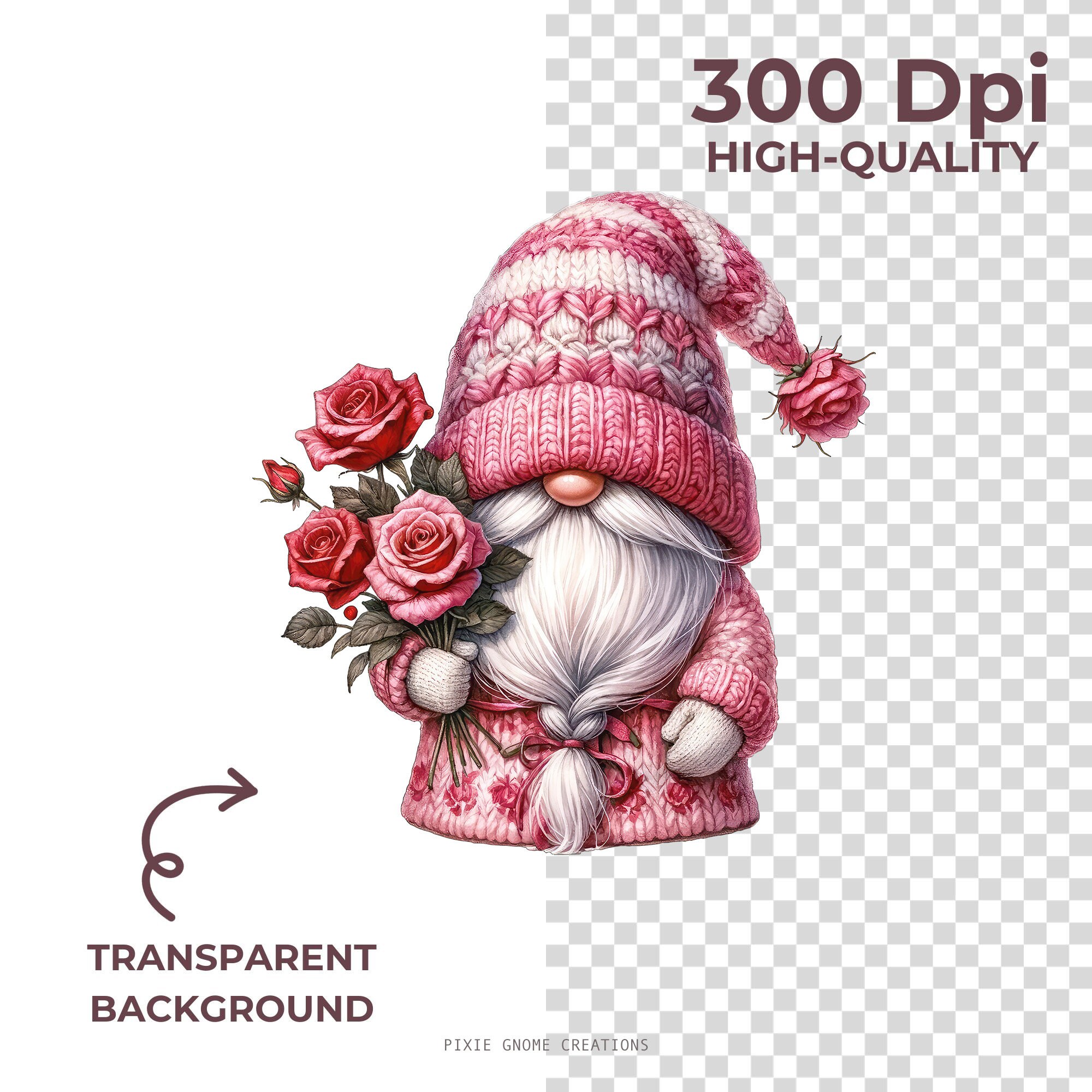 Watercolor Valentines Gnomes Clipart, Valentines Day Clipart Bundle ...