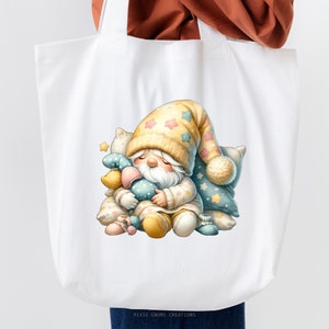 Watercolor Pastel Pijamas Gnome Clipart PNG Bundle, Cute Bed Time ...