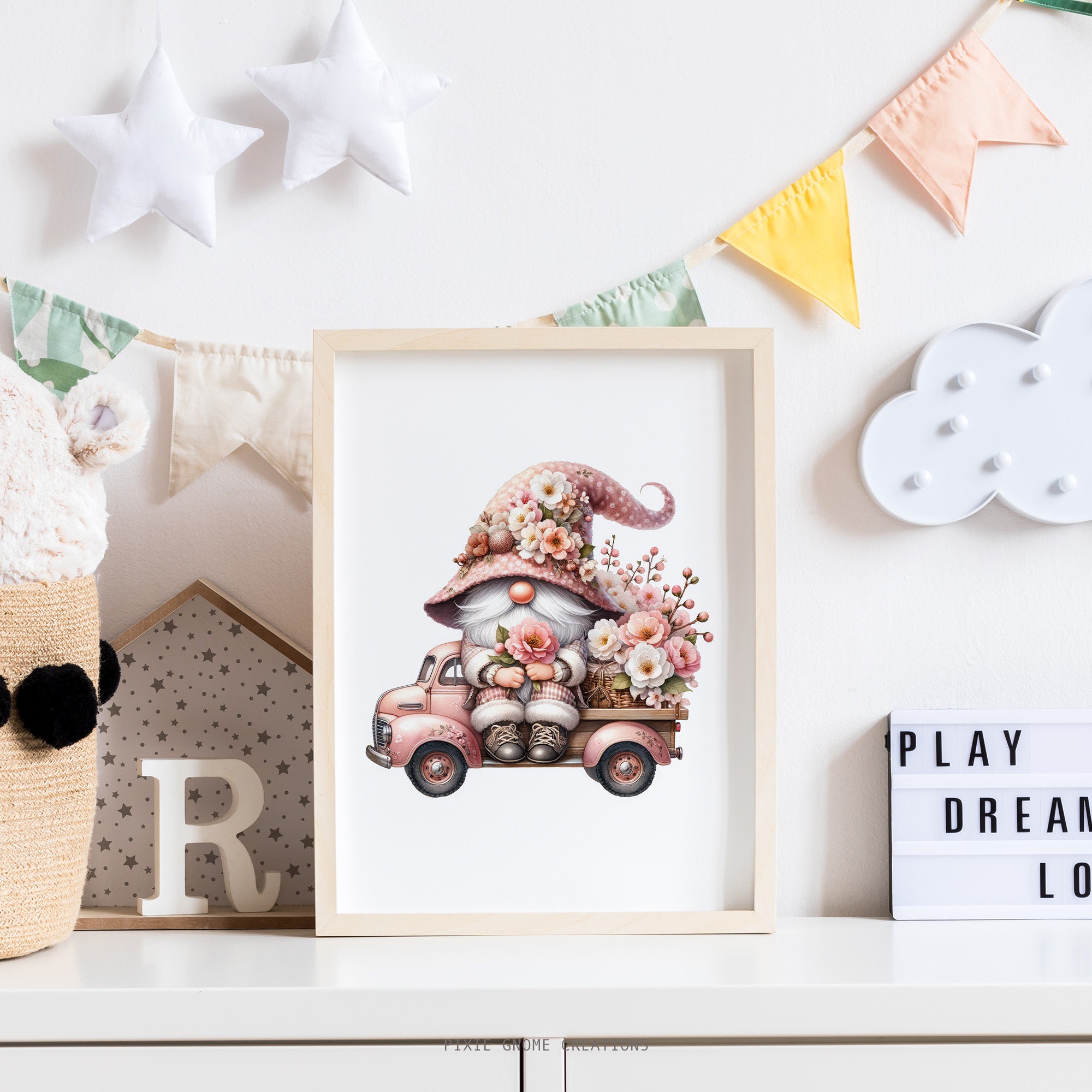 Watercolor Pink Cherry Blossom Gnomes Png, Cute Floral Gnome ...