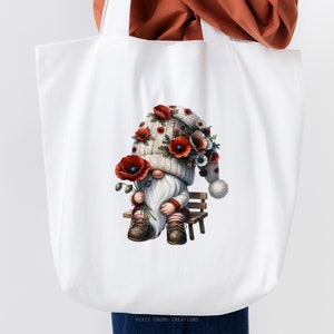 Watercolor Valentines Poppy Remembrance Floral Gnome Clipart PNG Bundle ...