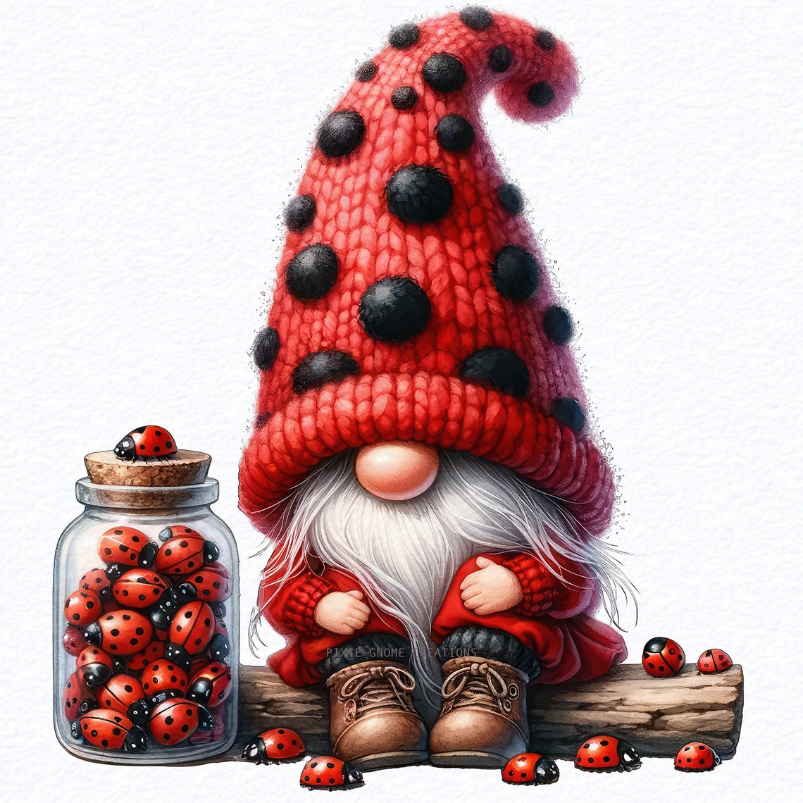 Watercolor Miraculous Ladybug Gnome PNG Clipart Bundle, Miraculous ...