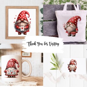 Watercolor Valentines Gnomes Clipart, Valentines Day Clipart Bundle ...