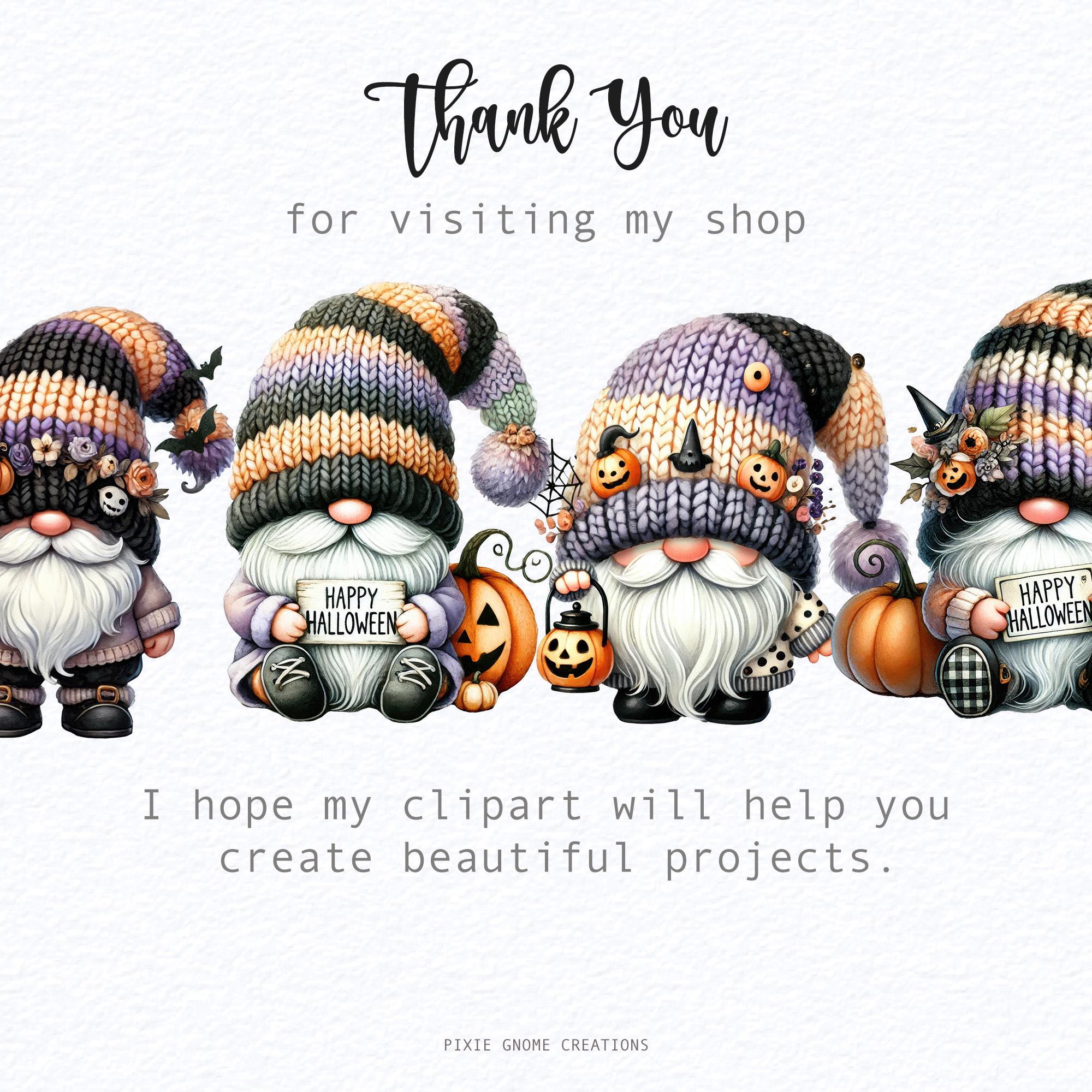 Watercolor Halloween Gnome Clipart PNG Bundle, Spooky Season Halloween ...
