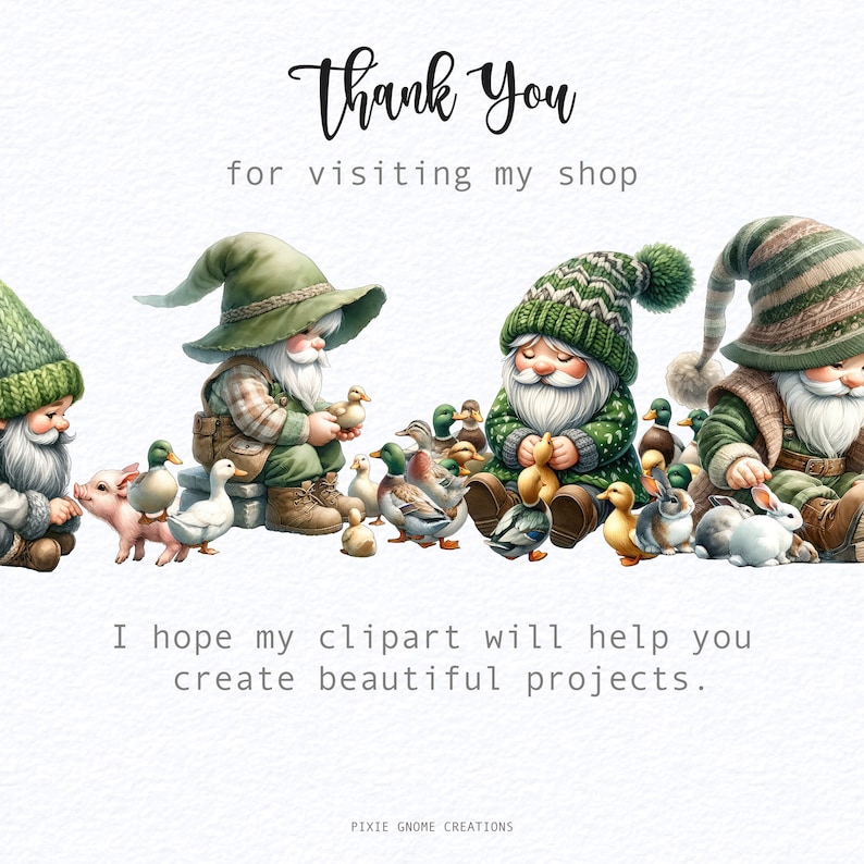 Watercolor Animal Farm Gnome Png Clipart Bundle, Farmers Market Clipart ...