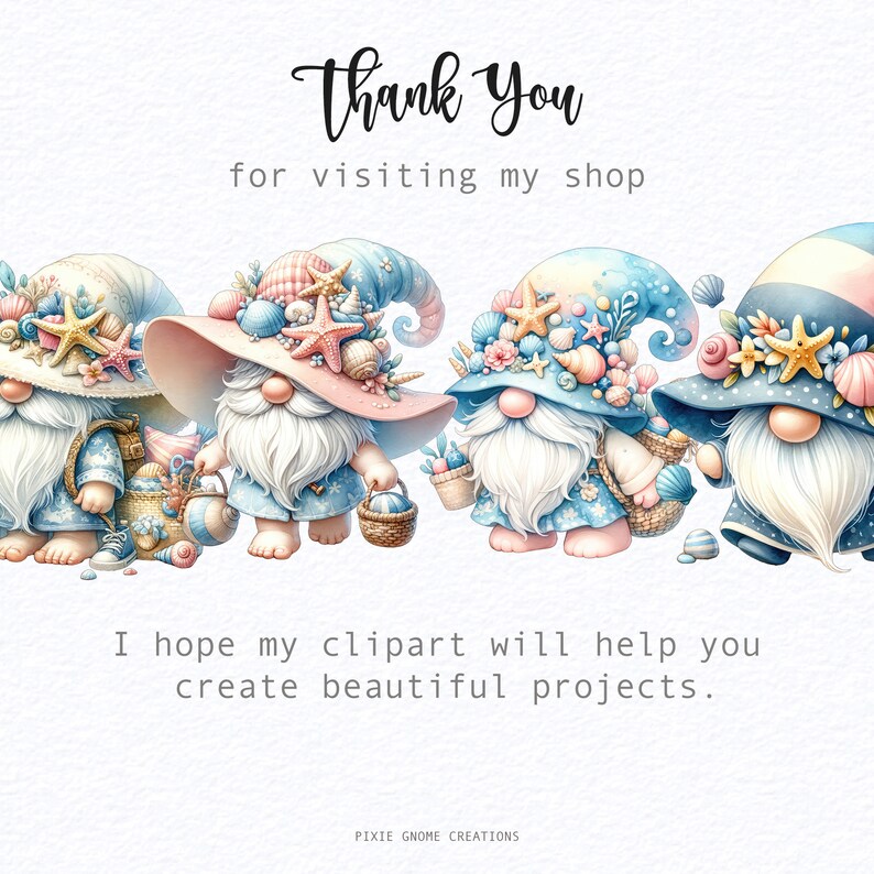 Watercolor Summer Beach Gnome Clipart Bundle Png, Seashell Starfish ...