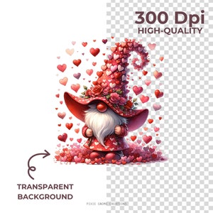 Watercolor Valentines Gnomes Clipart, Valentines Day Clipart Bundle ...