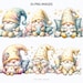 Watercolor Pastel Pijamas Gnome Clipart PNG Bundle, Cute Bed Time ...