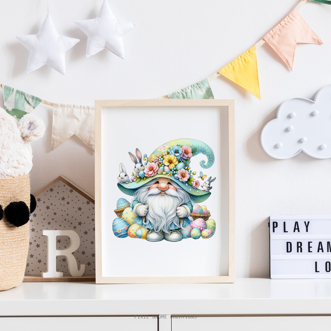 Watercolor Easter Gnome Png Clipart Bundle, Easter Eggs, Garden Clipart ...