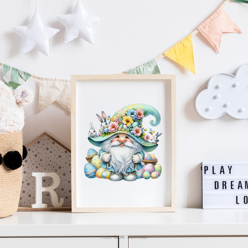 Watercolor Easter Gnome Png Clipart Bundle, Easter Eggs, Garden Clipart ...