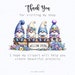 Watercolor Forget Me Not Flower Wreath Gnome Clipart Bundles, Gnome ...
