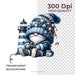 Watercolor Lighthouse Gnome Clipart Bundle Png, Nautical Gnome ...