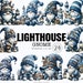 Watercolor Lighthouse Gnome Clipart Bundle Png, Nautical Gnome ...
