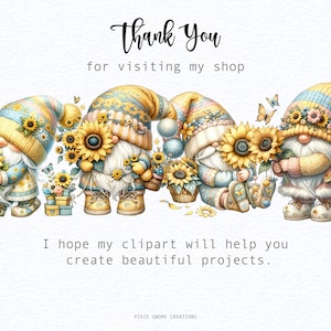 Watercolor Sunflowers Gnome Clipart Bundle Png, Garden Clipart, Spring ...