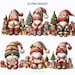 Watercolor Christmas Gnome Clipart PNG Bundle, Gingerbread Man ...