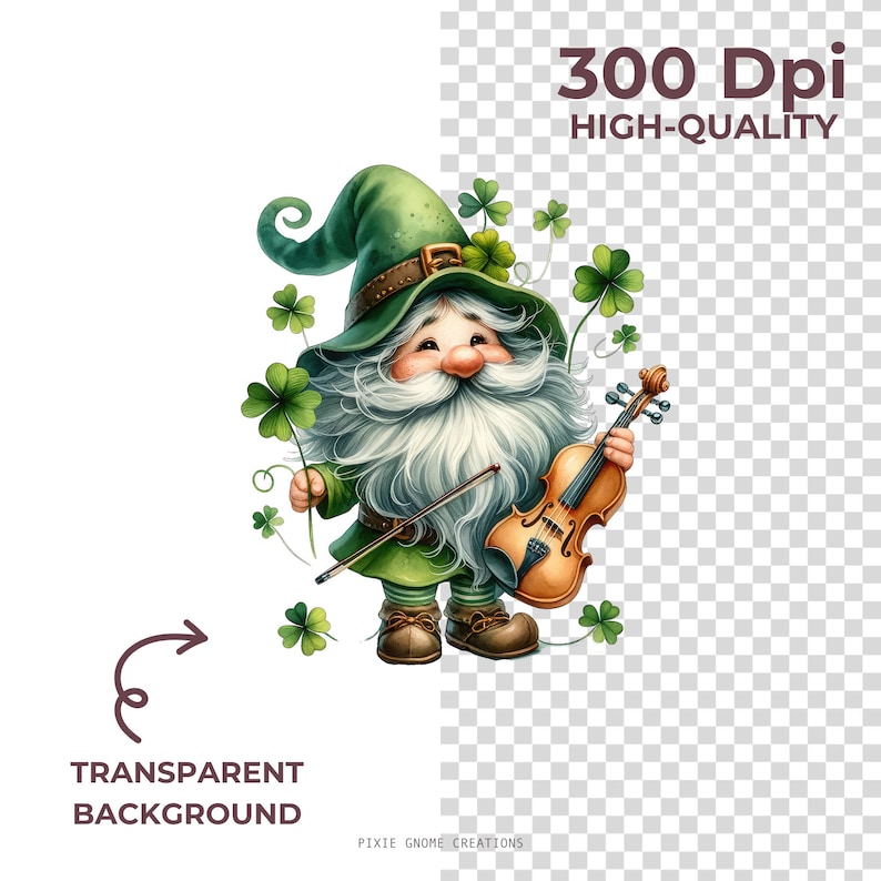 St Patricks Day Gnomes Png, Cute Gnomes Clipart, Patrick Day Watercolor ...