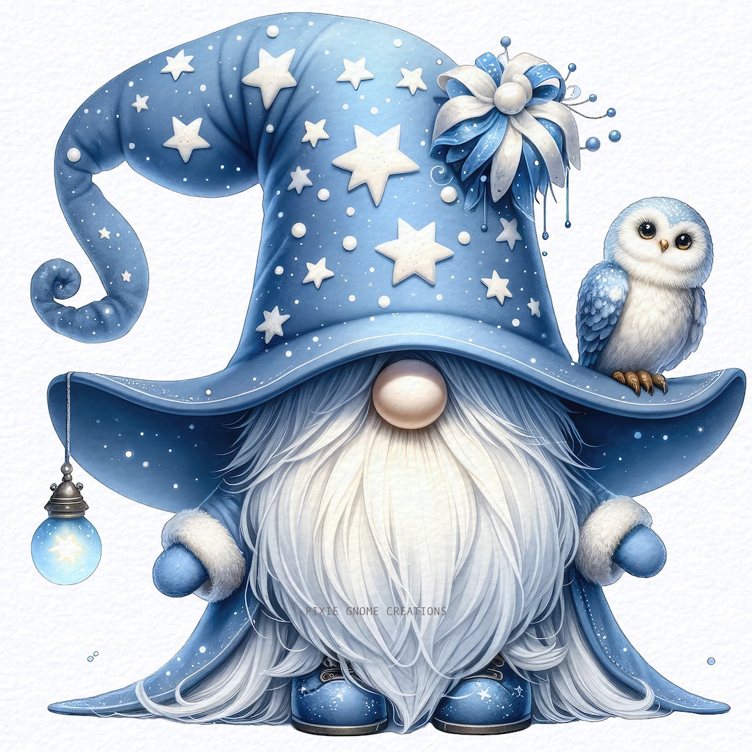 Watercolor Wizard Magic Gnome Clipart PNG Bundle, Fantasy Clipart ...