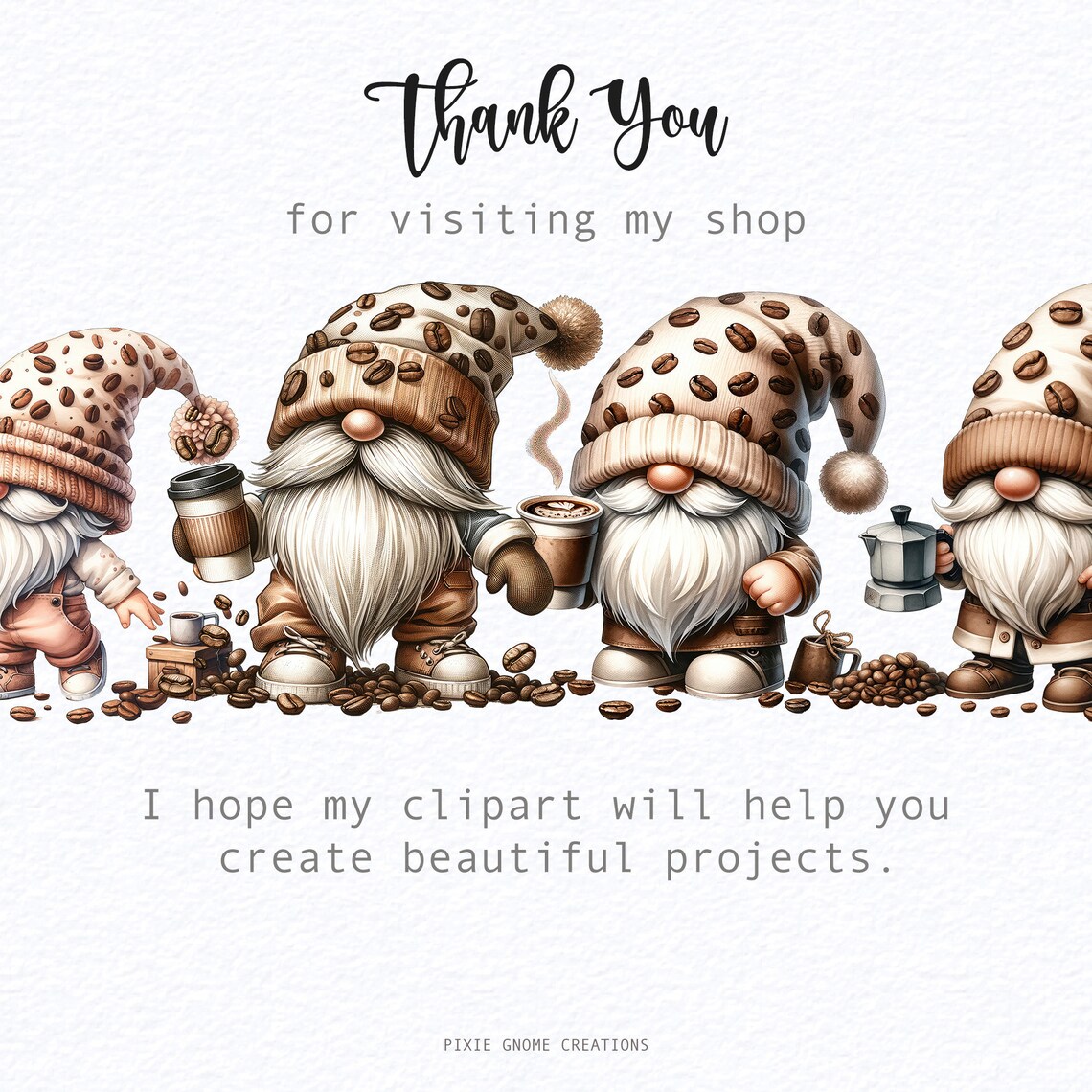 Watercolor Coffee Beans Lover Barista Gnome ,coffee Gnomes Png, Coffee ...