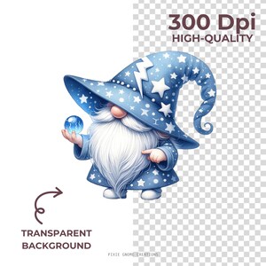 Watercolor Wizard Magic Gnome Clipart PNG Bundle, Fantasy Clipart ...