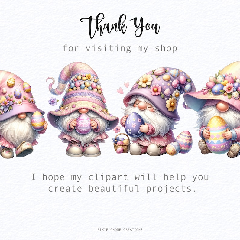 Watercolor Easter Gnome Clipart Bundle, Garden Clipart, Spring Gnome ...