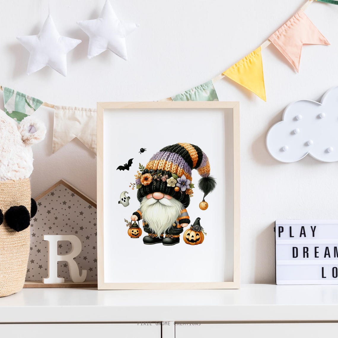 Watercolor Halloween Gnome Clipart PNG Bundle, Spooky Season Halloween ...