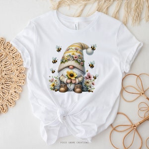 Watercolor Wildflower Bumble Bee Gnome Clipart Bundle Png, Garden ...