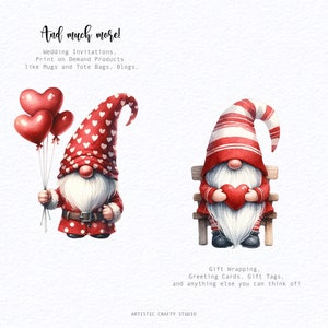Watercolor Valentines Gnomes Clipart, Valentines Day Clipart Bundle ...