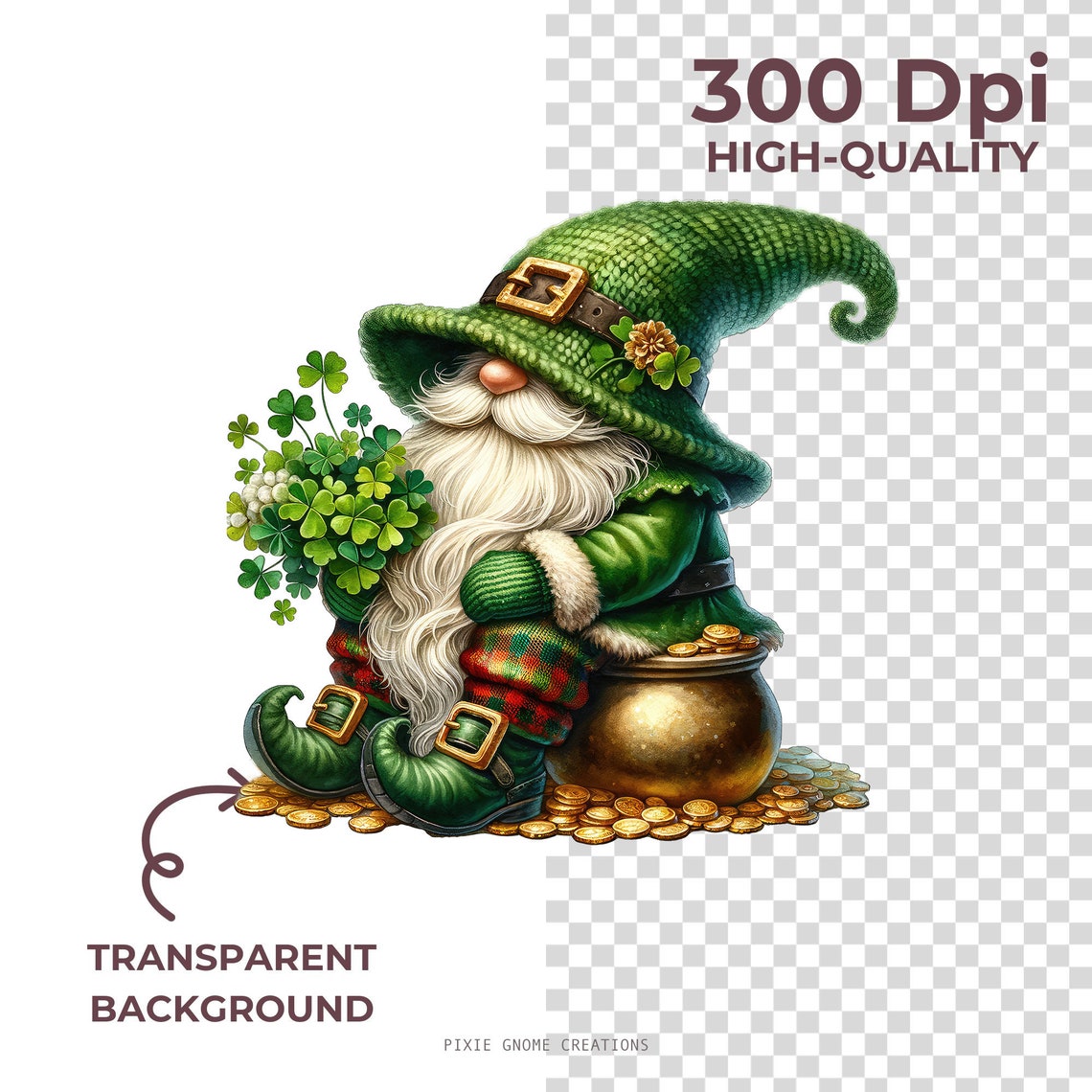 Watercolor St Patricks Day Gnomes Png, Cute Gnomes Clipart, Patrick Day ...