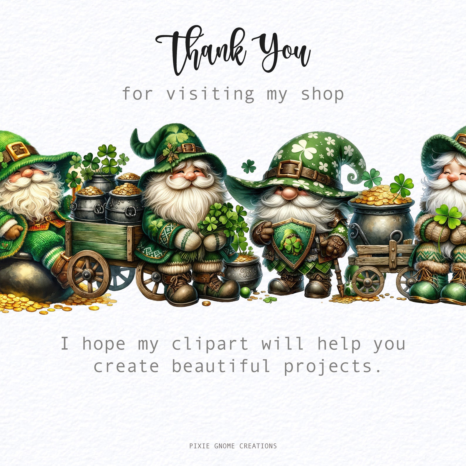 Watercolor St Patricks Day Gnomes Png, Cute Gnomes Clipart, Patrick Day ...