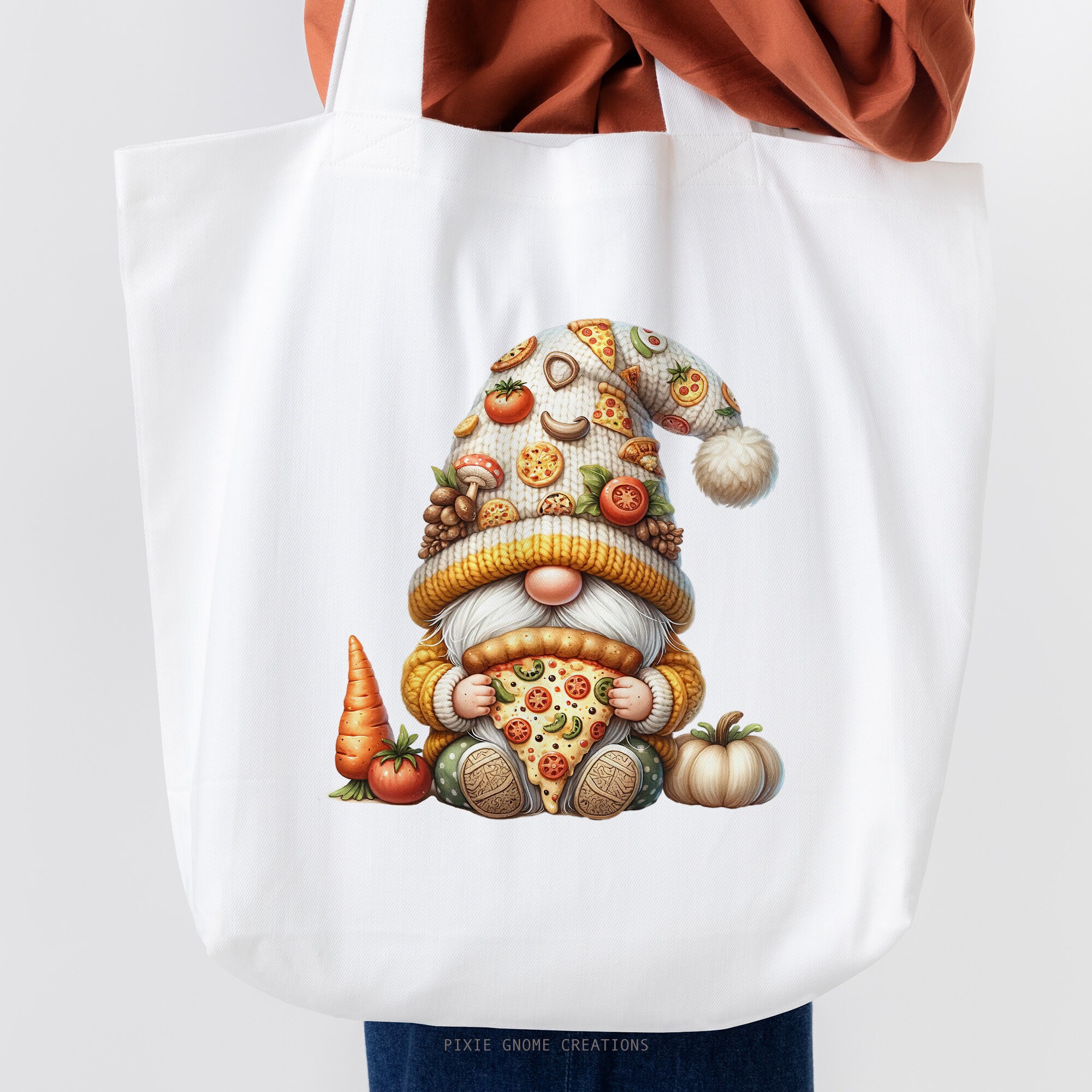 Watercolor Pizza Gnome Clipart PNG Bundle, Papa Pizza Gnome, Pizza ...